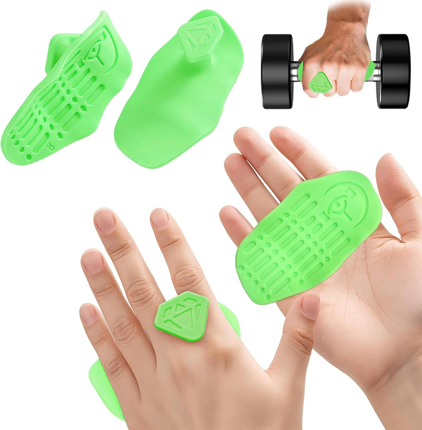 KKFEN-Anti-Slip Workout Grips, Rubber Gym Palm Protectors for Weight ...