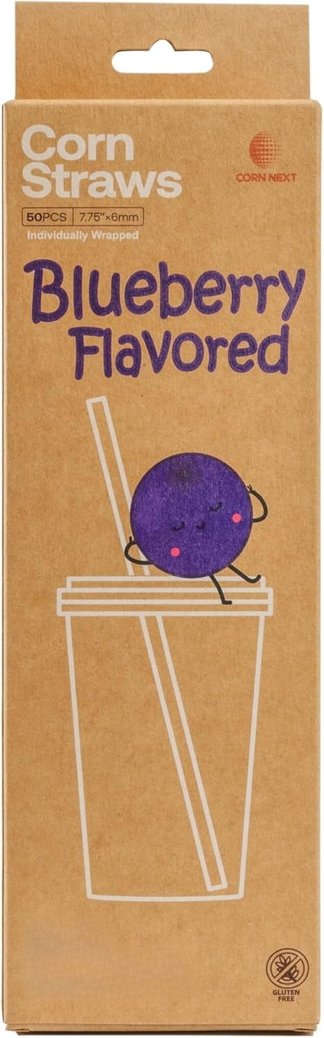 KKFEN-CORN NEXT Straws 7.75" - Blueberry Flavored - Retail 50QTY ...