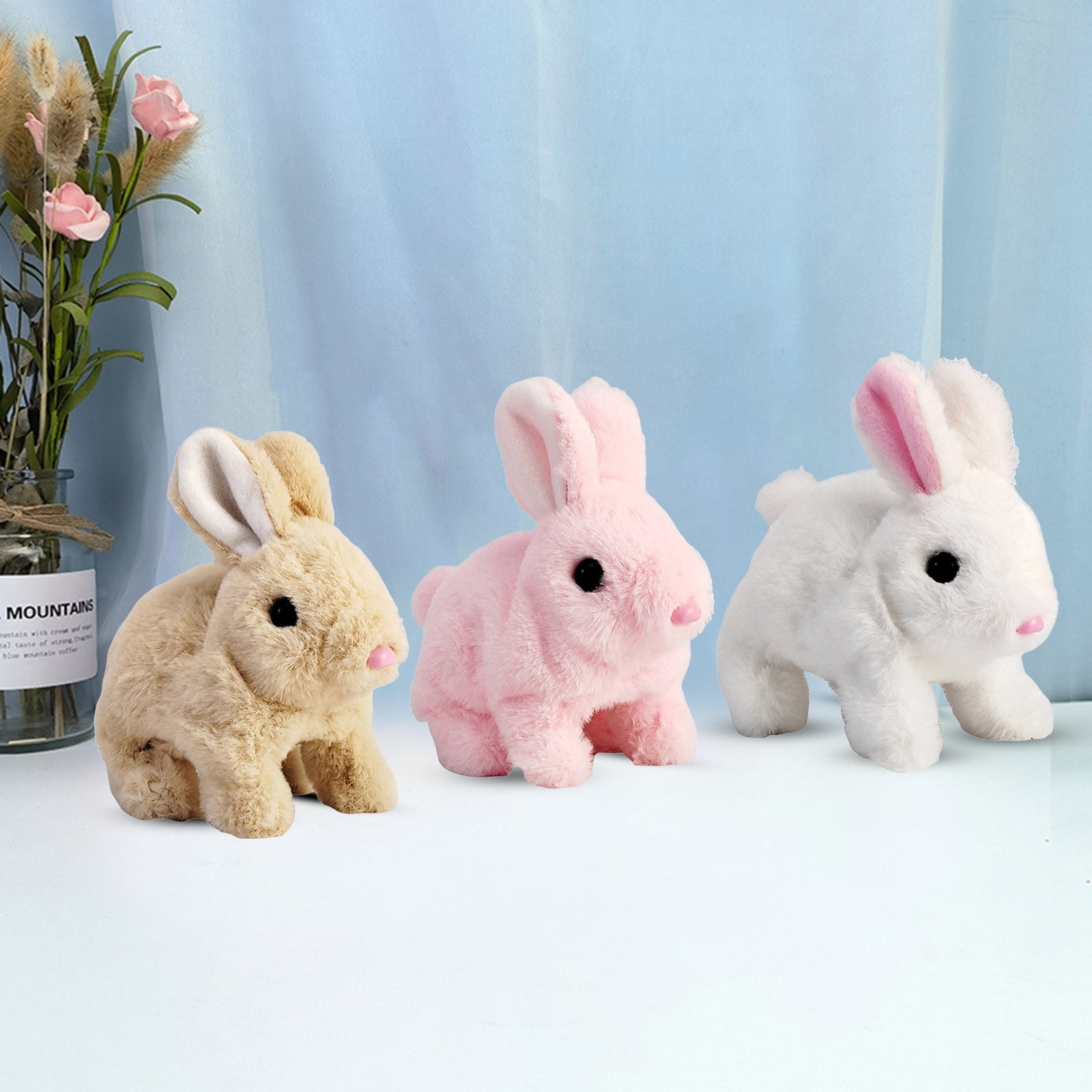KKHOME - 3Pcs Realistic Moving Bunny Toy, Interactive Pet Companion for ...