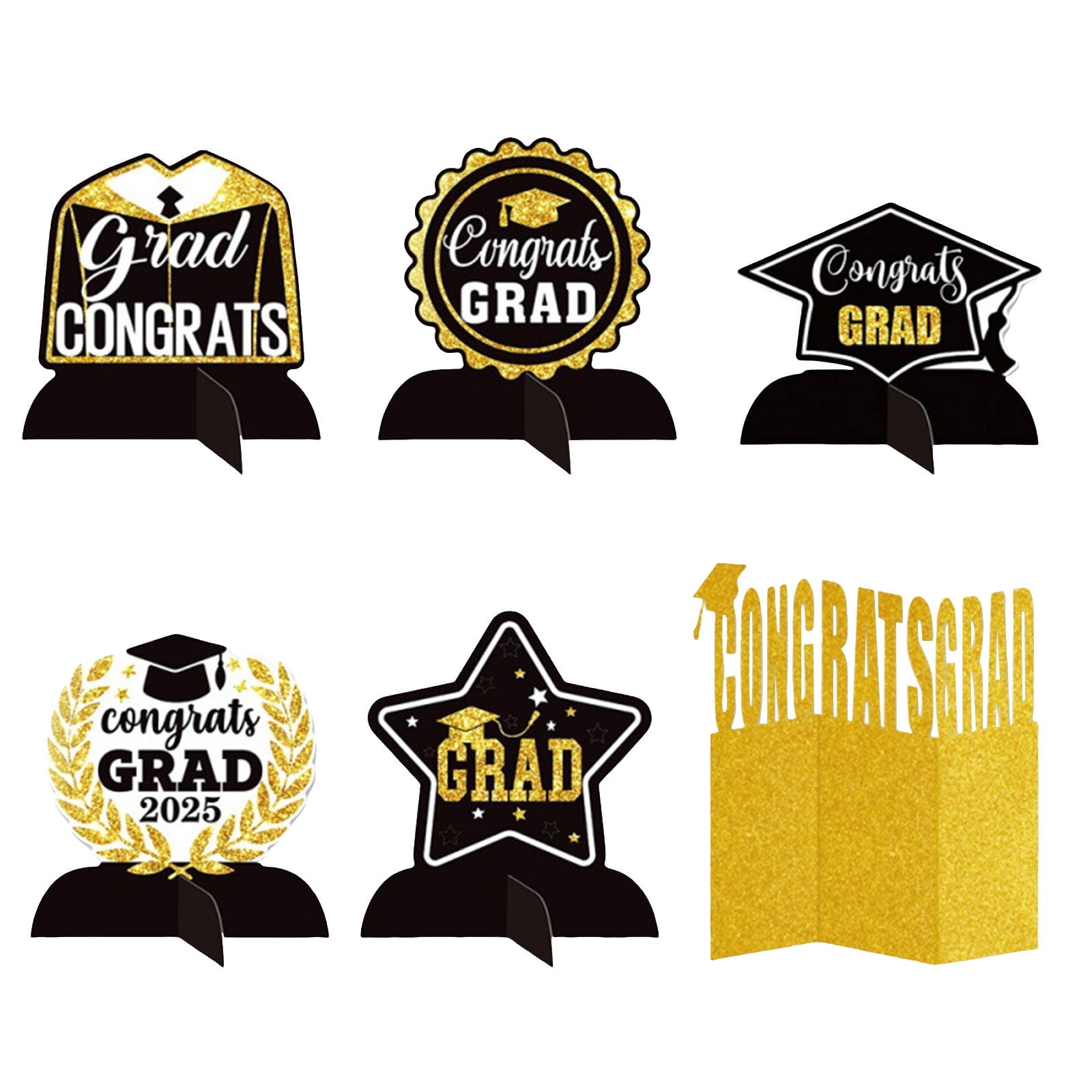 KKHOME Graduation Party Table Decorations 2025 – Gold & Black Theme ...