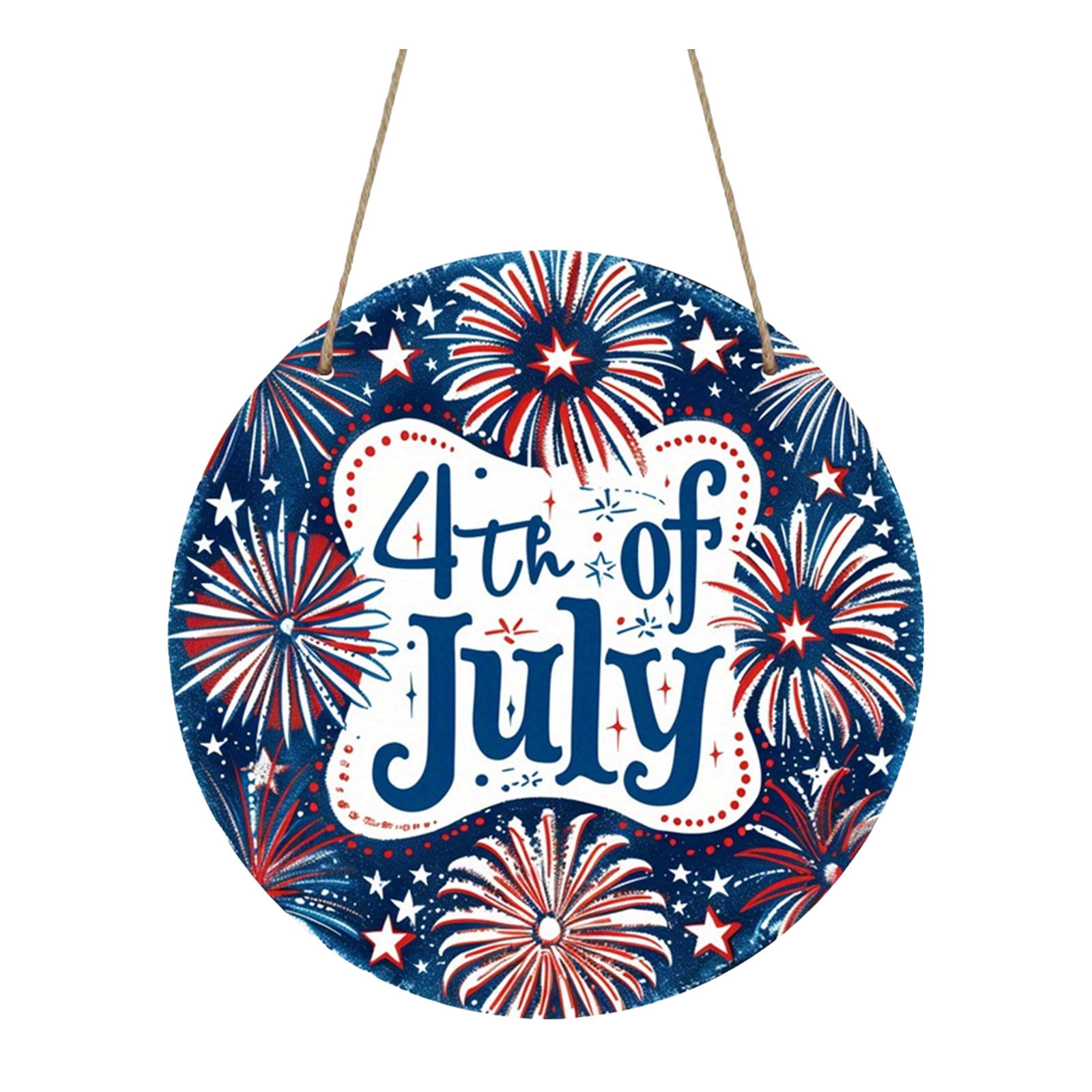 KKHOME Patriotic Sign for Front Door Independence Day Door Sign ...