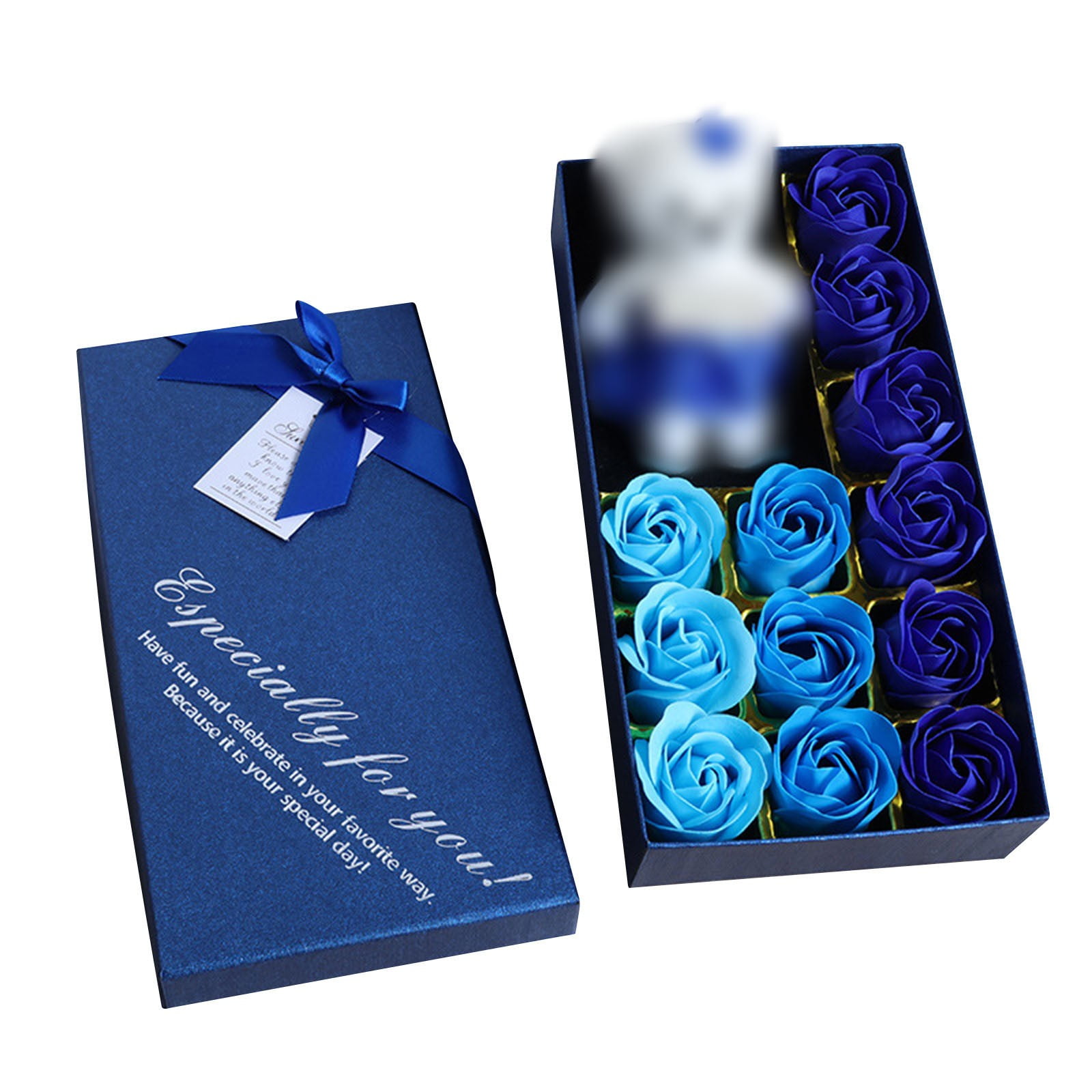 KKIMR Artificial Flowers Valentine's Day 1 Box(12 Roses + 1 Bear ...