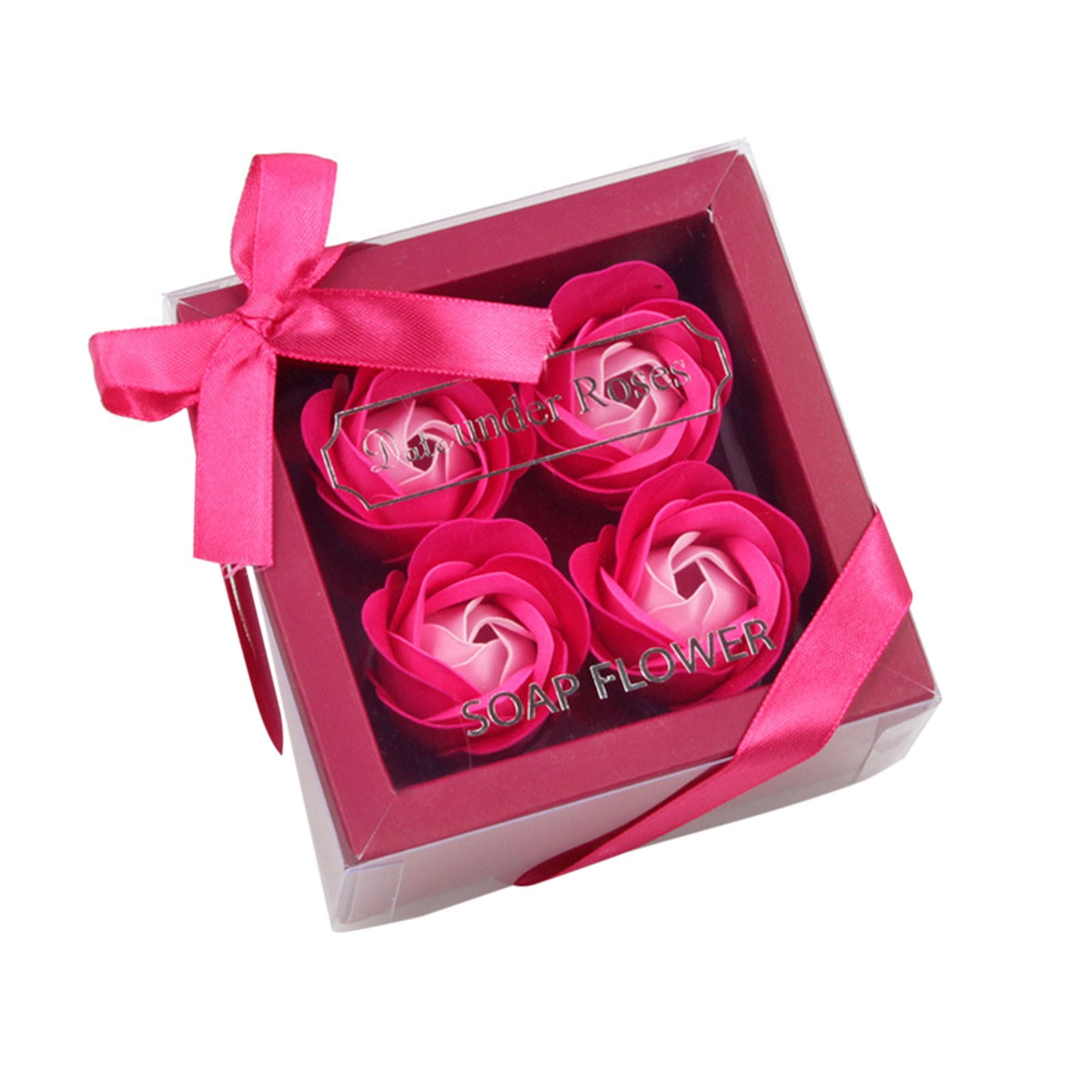 KKIMR Clearance Desktop Ornament 1 Box(4Pcs) Floral Scented Soap Rose | Plant Scented Soap ...