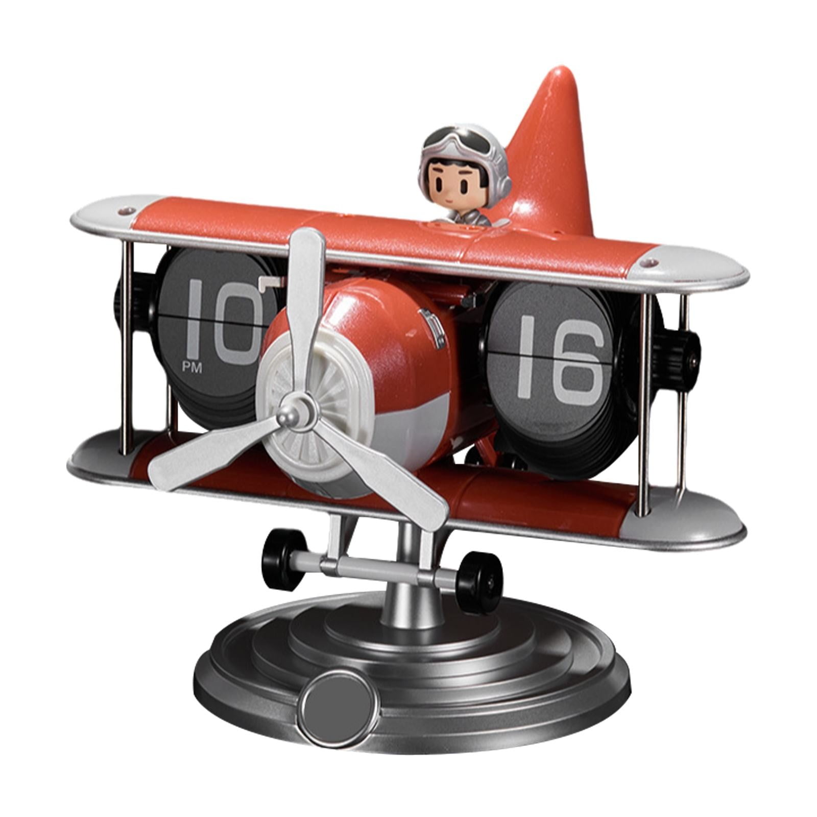 KKIMR Clearance Desktop Ornament Time Flying Airplane Flip Clock ...