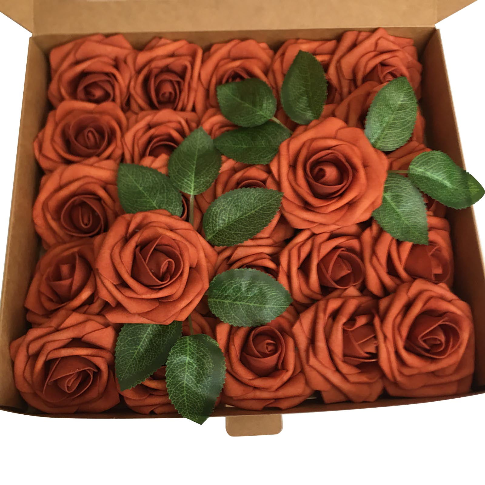 KKIMR Clearance White Roses Faux Eucalyptus Fake Roses Realistic Fake ...