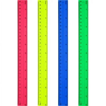 "Westcott Colored Finger Grip Ruler, 12"", Metric & Imperial, Plastic ...