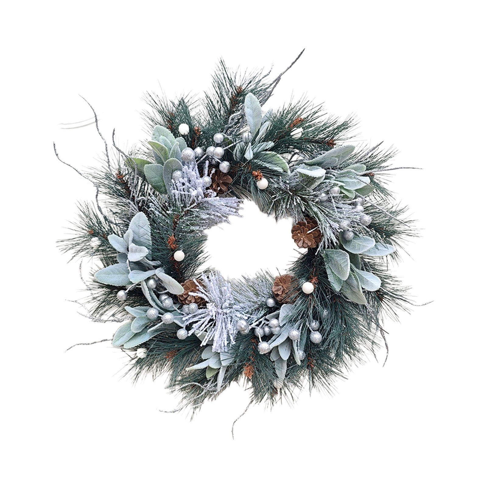 KKIMR Wreath Christmas Wreaths For Front Door Artificial White Flowers ...