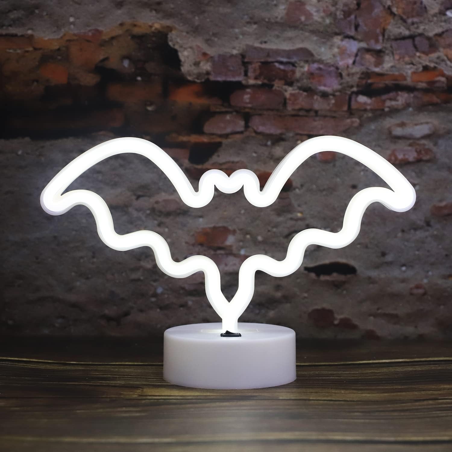 KKJIE LED Neon Bat Lights Halloween Decorations, Bat Shape Neon Signs ...
