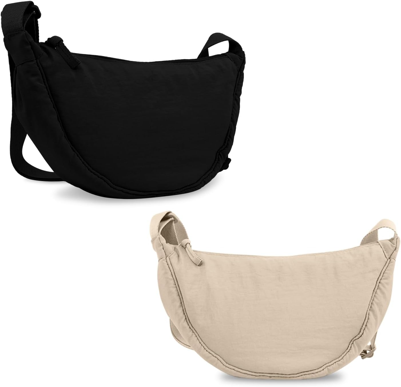KKJIE Nylon Crescent Crossbody Bag for Women Purses Trendy Men,Small ...