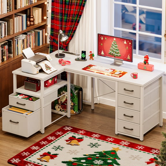 Computer Desk with All-sided Finish / Storage Shelf in Home Office ...