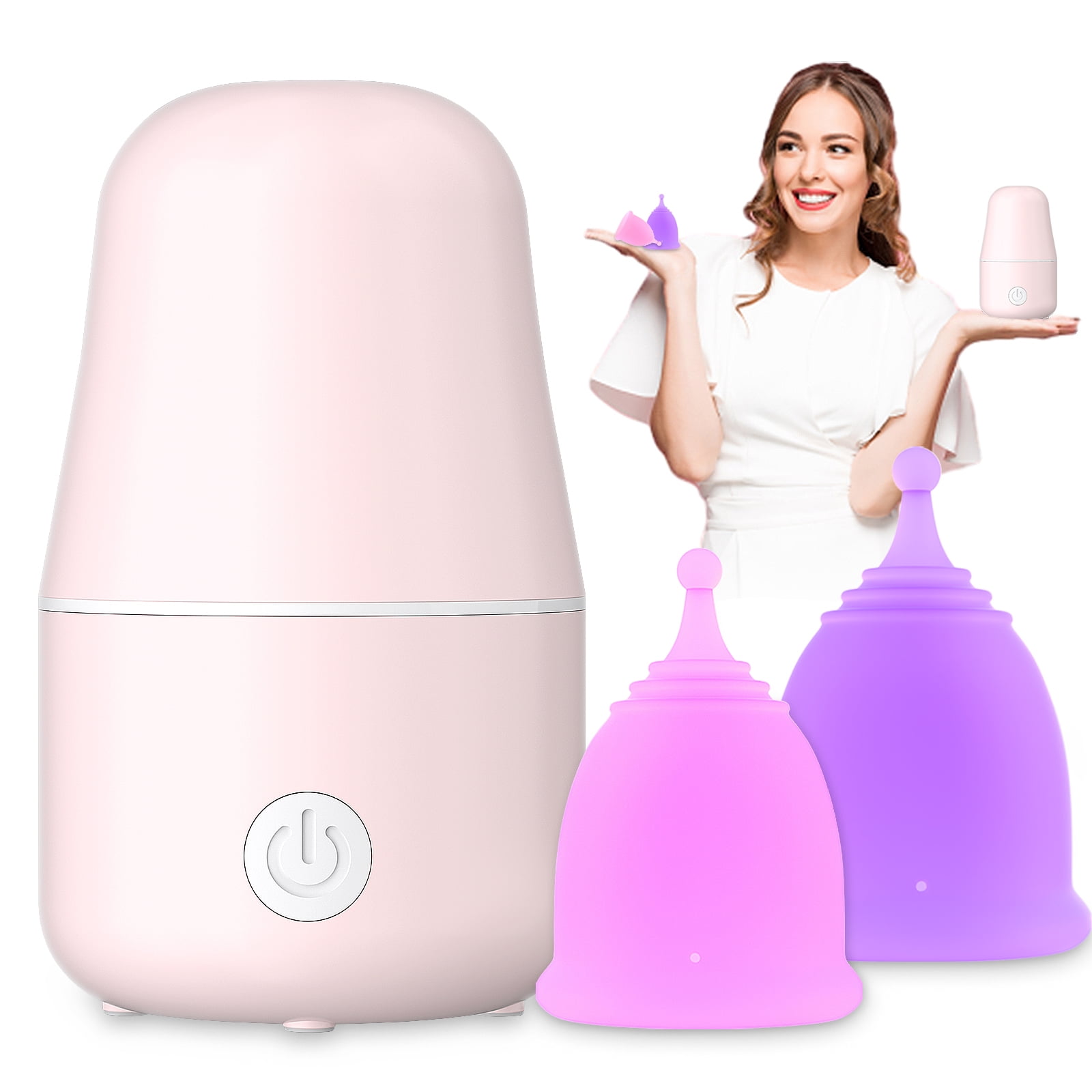 Menstrual Cup Steamer Sterilizer with 2 Reusable Menstrual Cups,Period ...