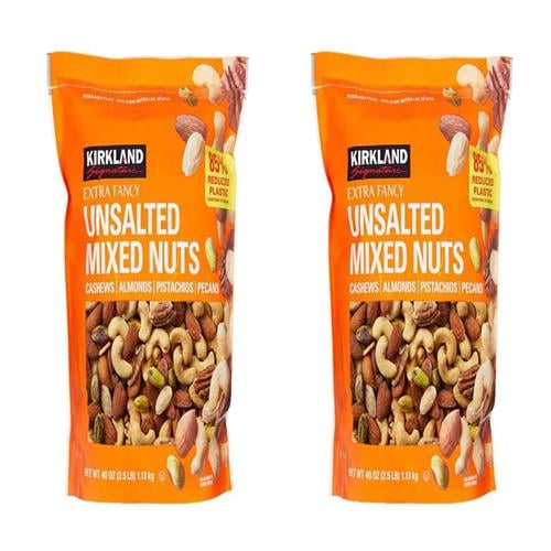 KKLD Signature Qnkdqk Extra Fancy Unsalted Mixed Nuts 2.5 (Lb), 2 Pack ...