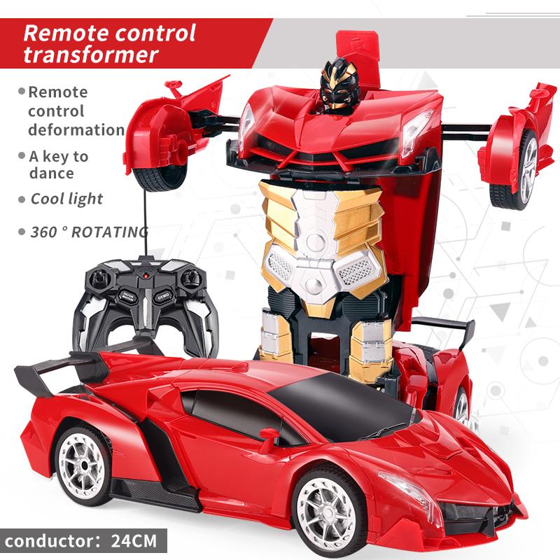 KKM Remote Control Car Toy 2.4GHz Transformer with Flashing Light, 360 ...