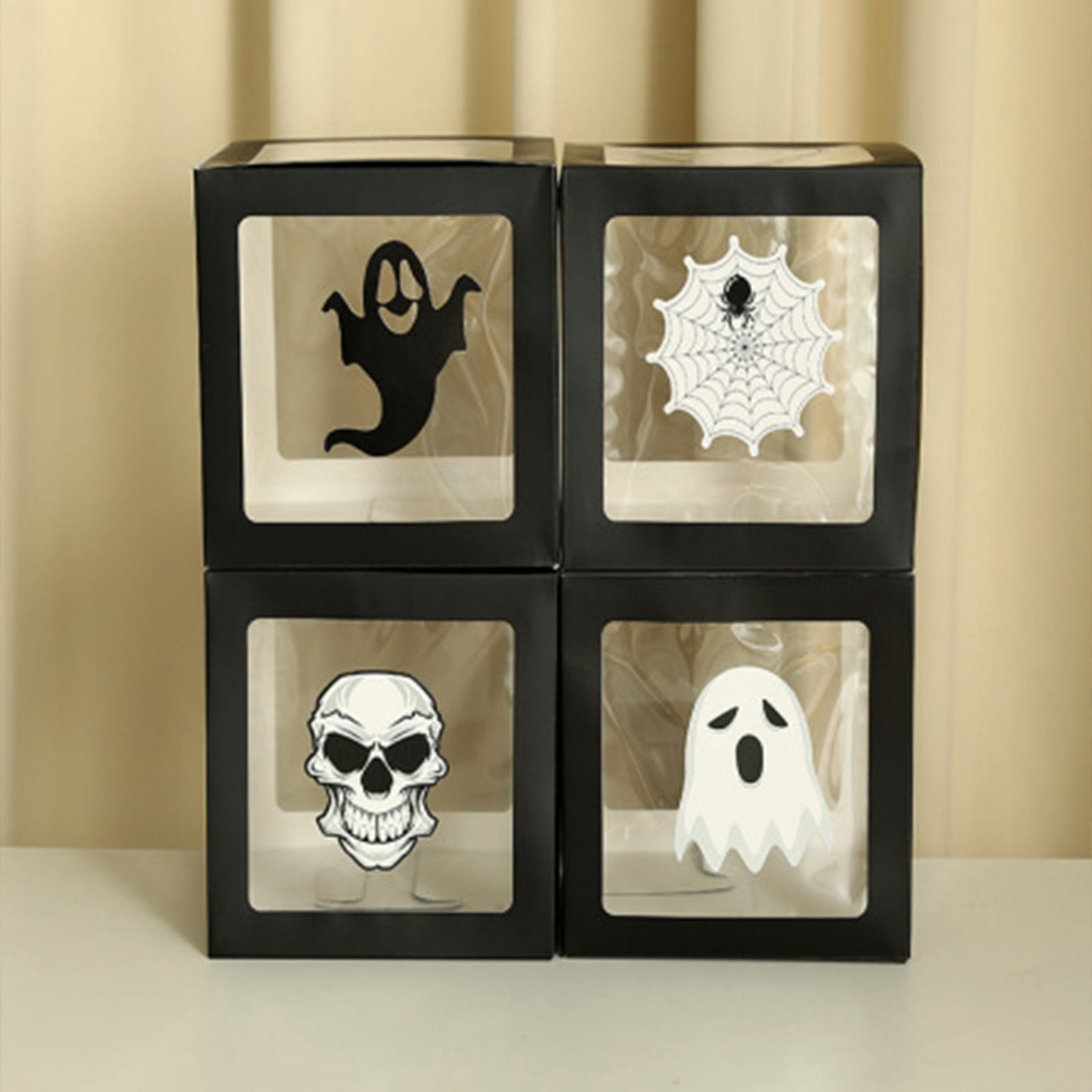 KKMHan 4Pcs Halloween Decorations Balloons Boxes Photography Props ...