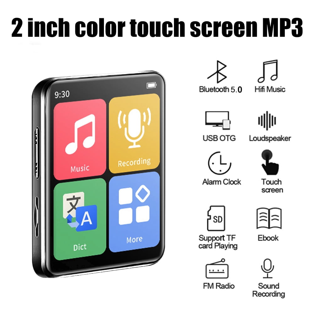 KKMOL 2-inch Portable MP4 Player with Bluetooth Touchscreen and FM ...