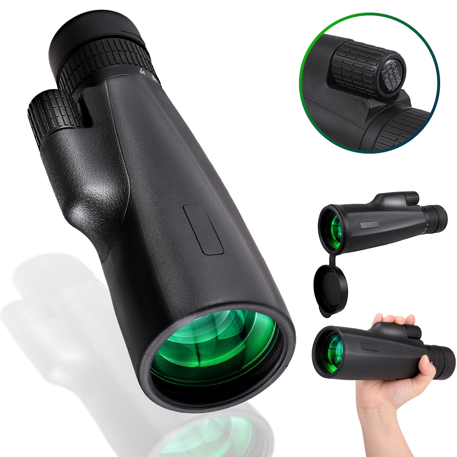 KKSQ 10-30X 50mm Zoomable Monocular Telescope,BAK4 Prism,FMC Coated ...