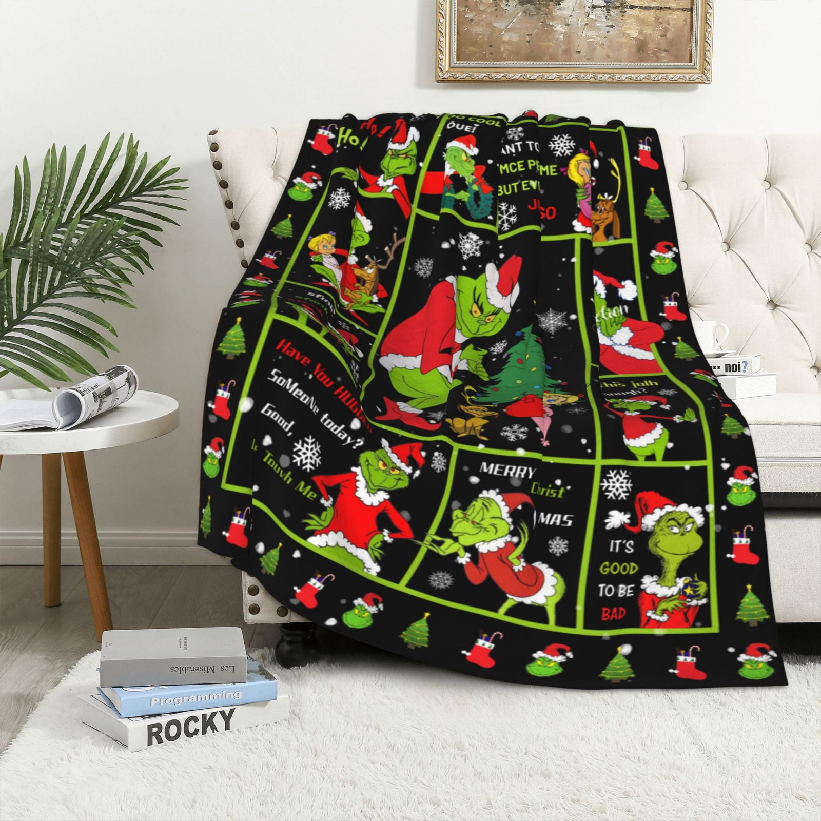 KKTHDN Christmas Grinch Blanket Ultra-Soft Throw Blanket for Couch Bed ...