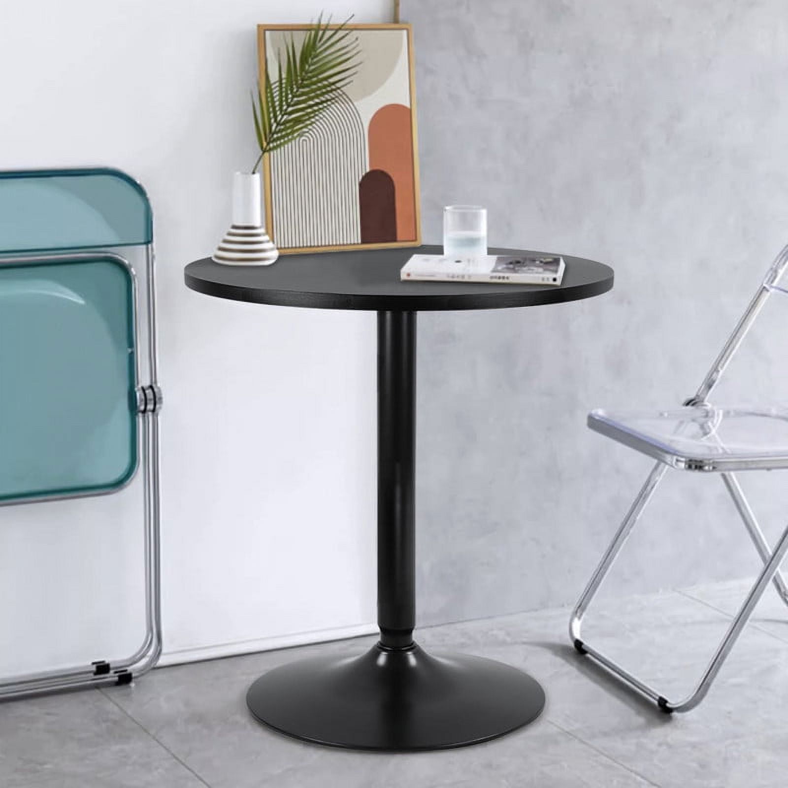 KKTONER Black Round Outdoor Pub Table in Top for Kitchen Coffee Dining ...