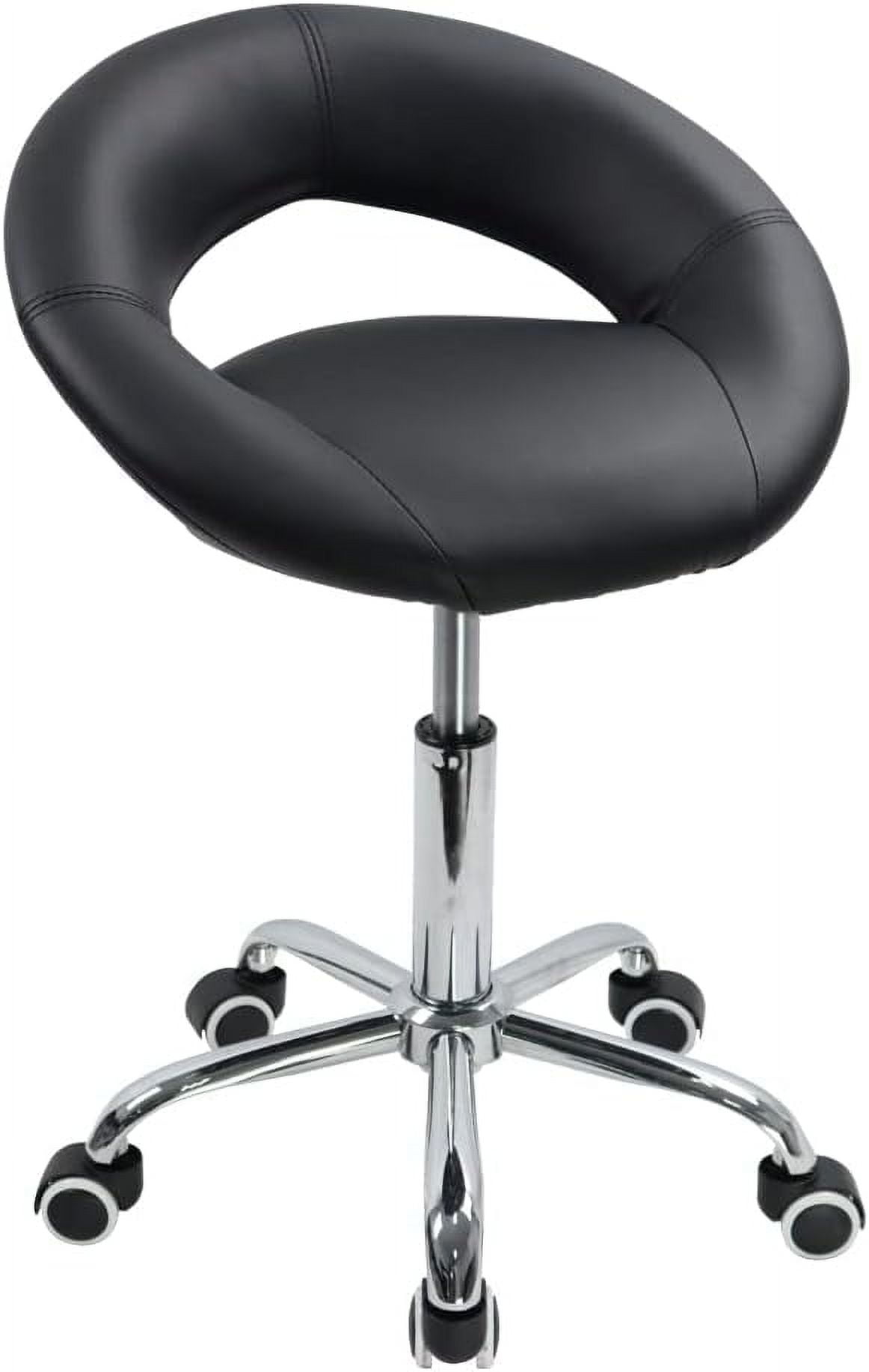 KKTONER Low Back Swivel Rolling Stool Height Adjustable Modern Semi ...