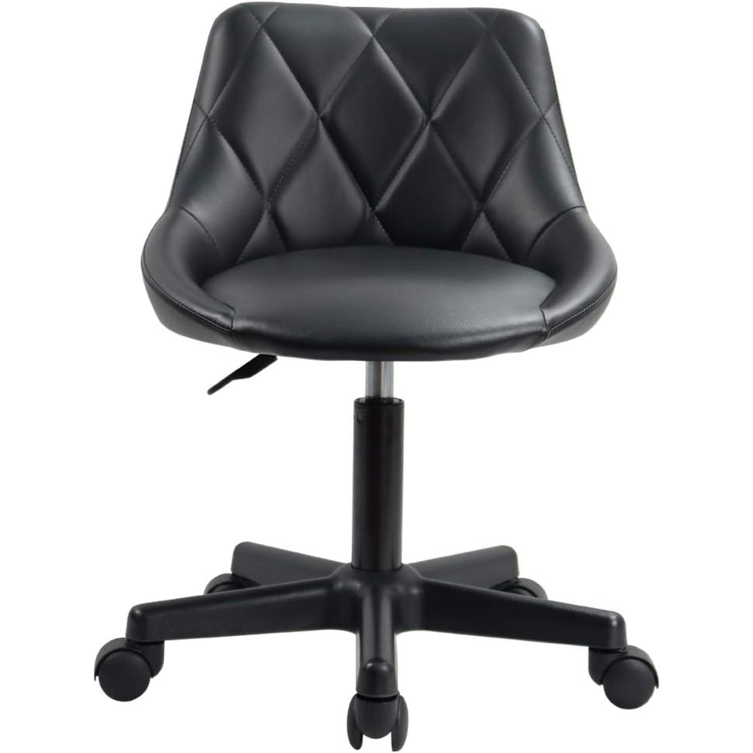 KKTONER Mid Back PU Leather Height Adjustable Swivel Modern Task Chair ...