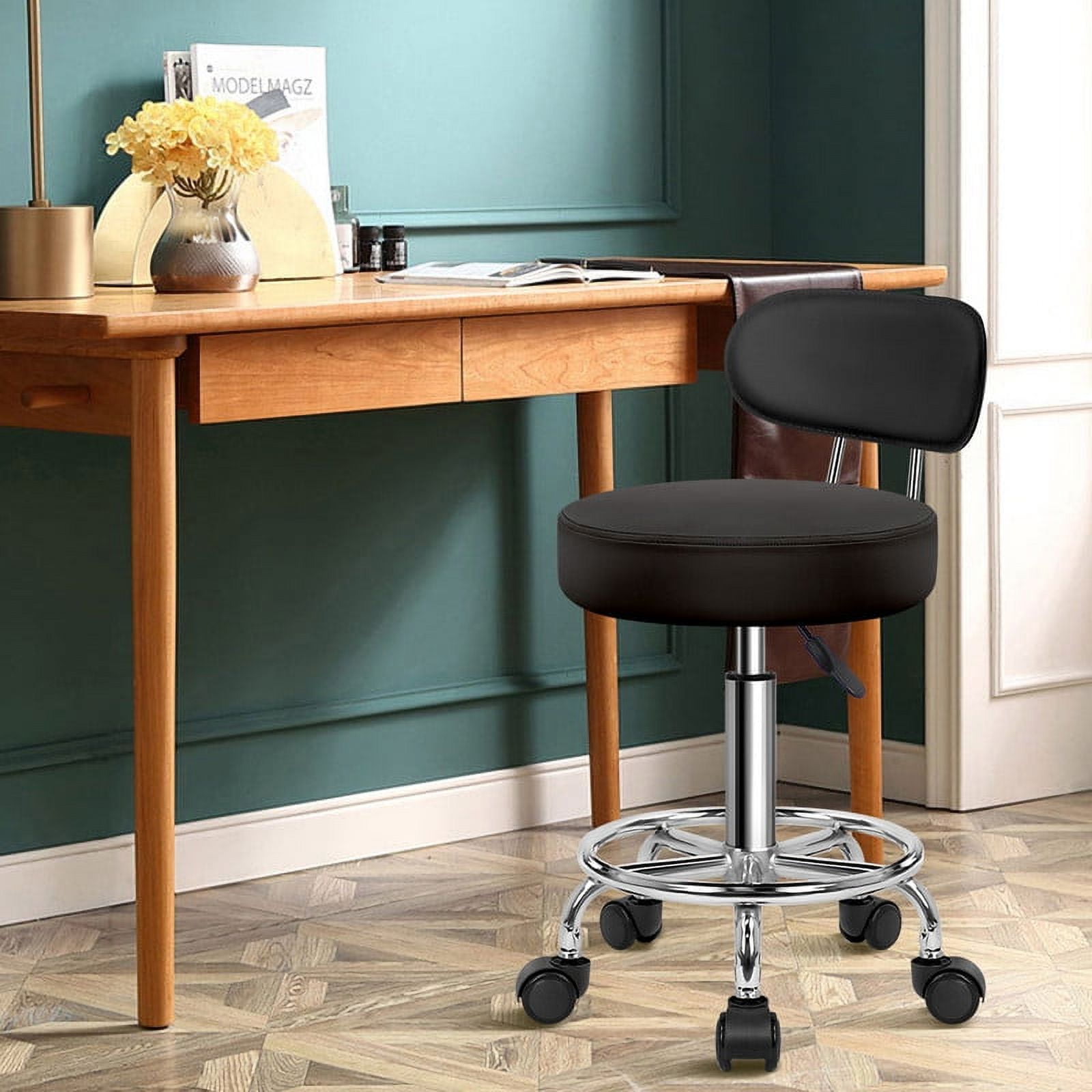 Ktaxon PU Leather Hydraulic Salon Stool, Height Adjustable Rolling ...