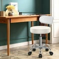 KKTONER Mid Backrest Rolling Stools with Wheels Height Adjustable ...