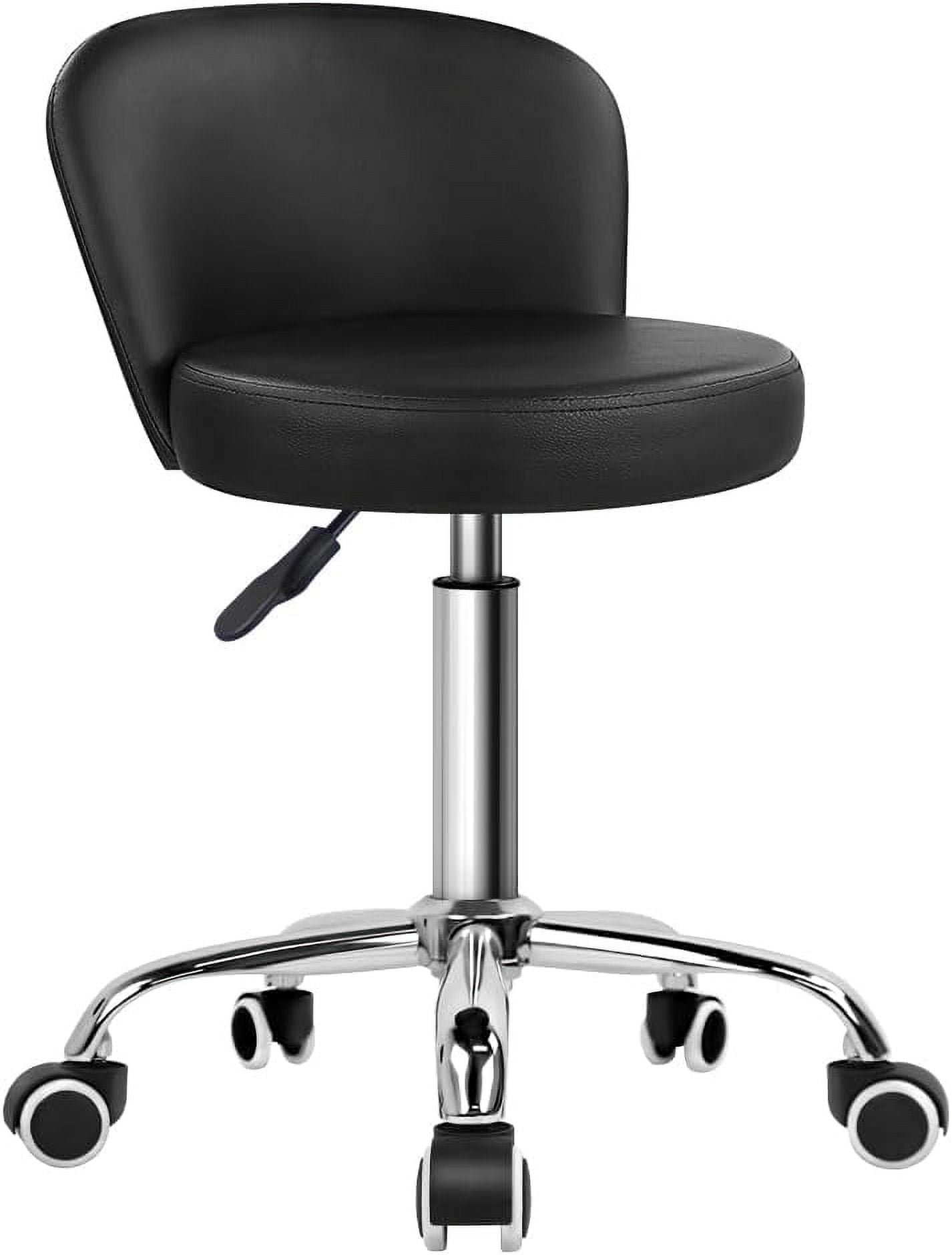 KKTONER Rolling Vanity Chair with Backrest Height Adjustable Office ...