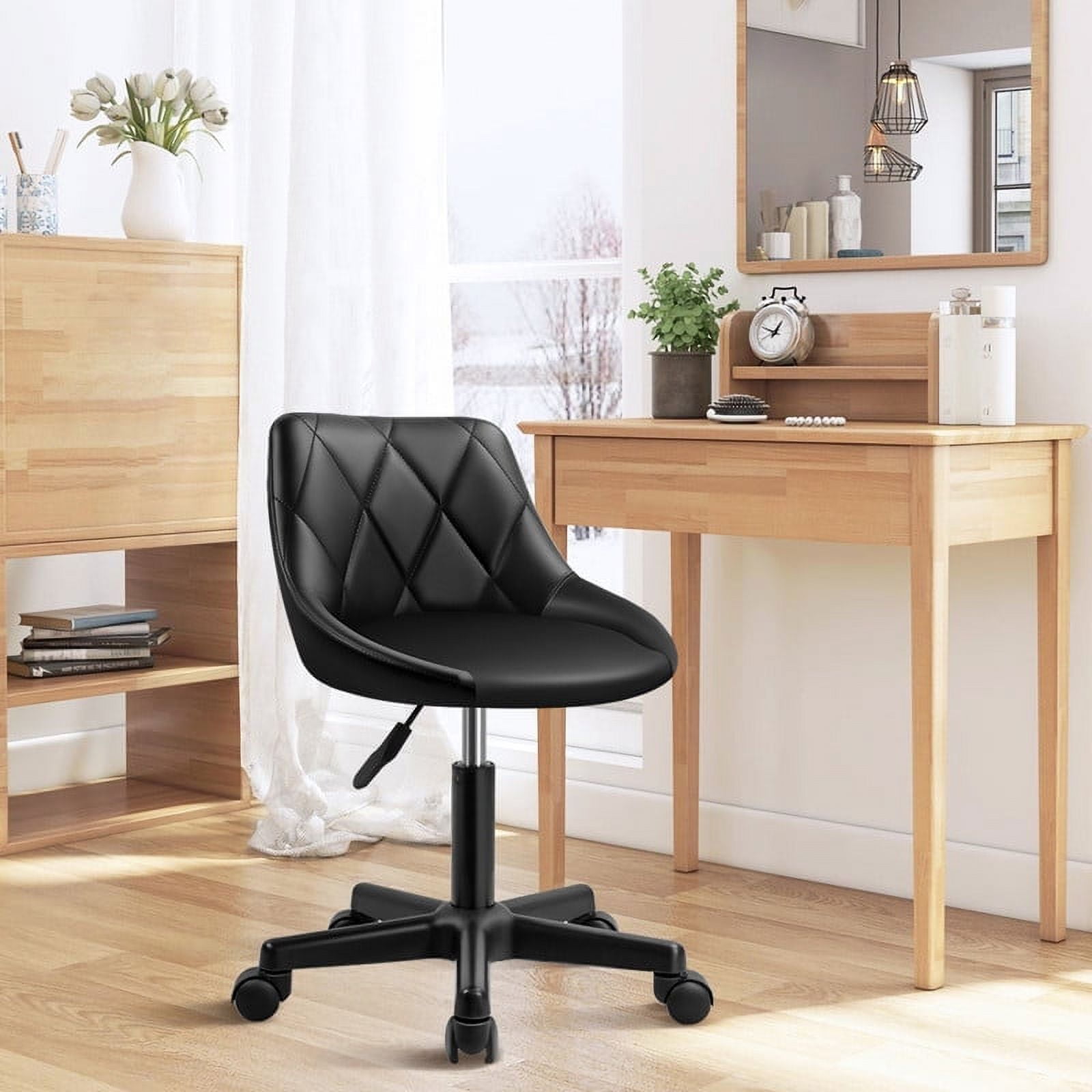 KKTONER Indoor Desk Chair with Rhombus Mid Back, Black - Walmart.com