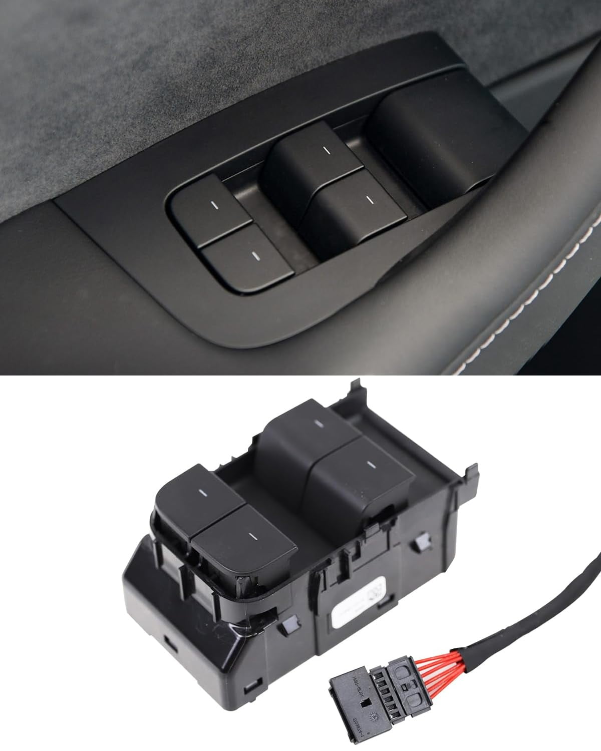 KKTR-CAR Window Switch, Push Button, Black, Manual, Compatible with ...