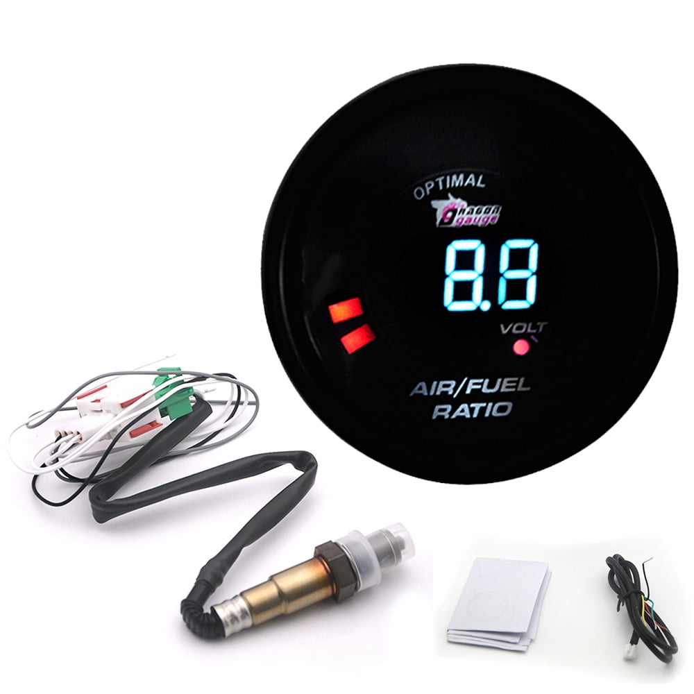 KKmoon 2 in 1 Meter 52MM Narrowband Digital Air Fuel Ratio Gauge Kit 12 ...