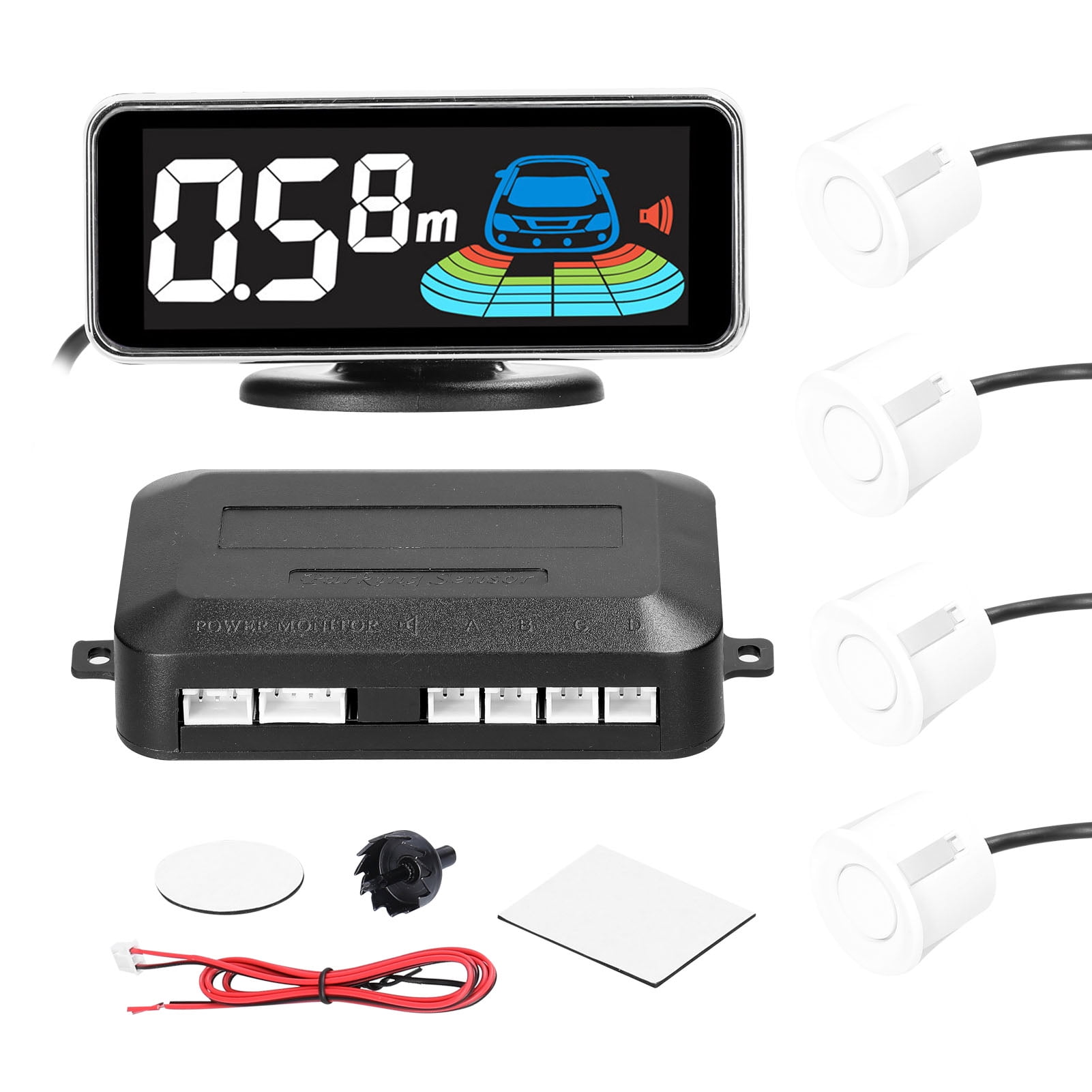 KKmoon Car Parking Sensor Rear Reversing Radars System with 4 Parking ... KKmoon Car Parking Sensor Rear Reversing Radars System with 4 Parking ...