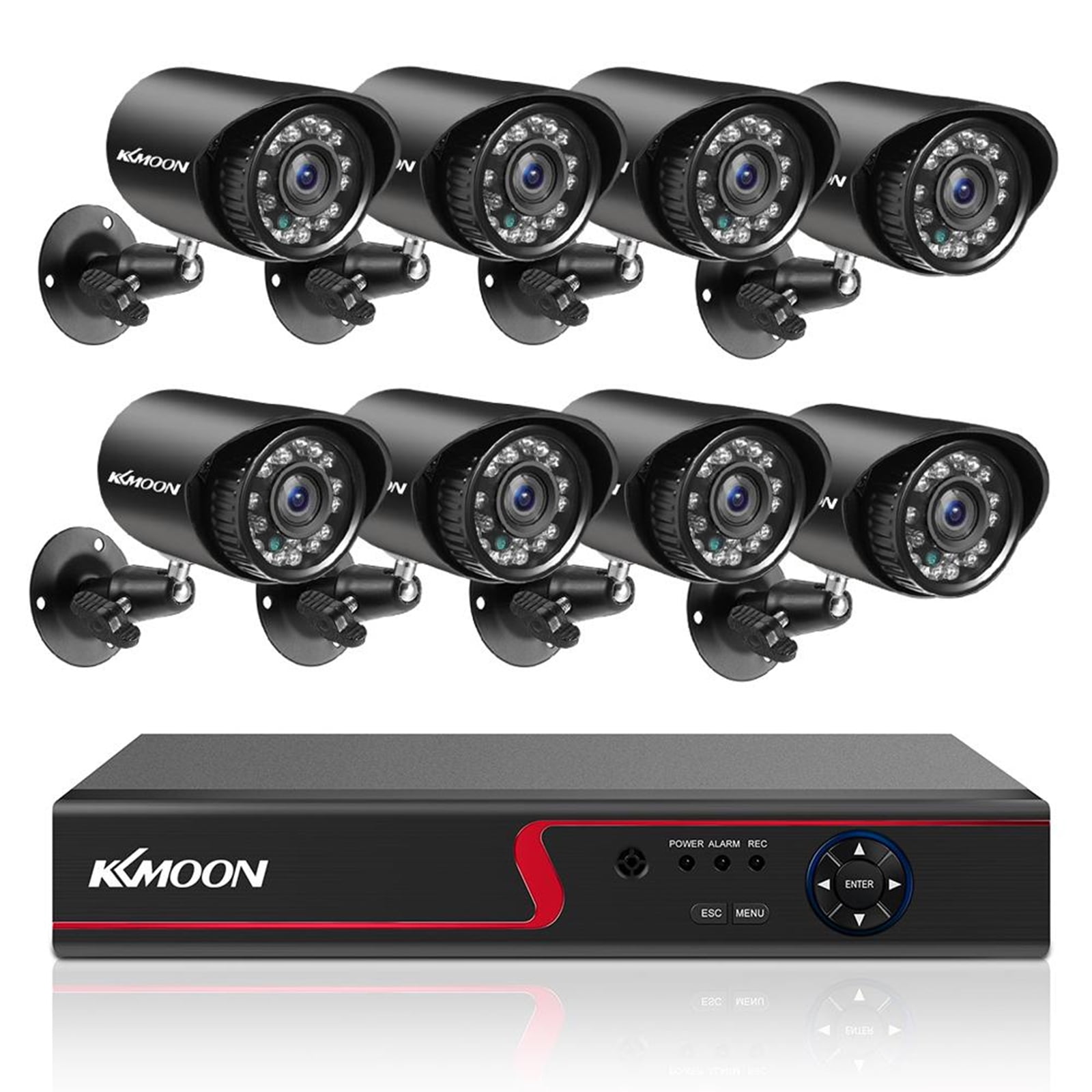 KKmoon DVR Video Recorder & 8 Cameras Set Recording System 16CH 1080P ...