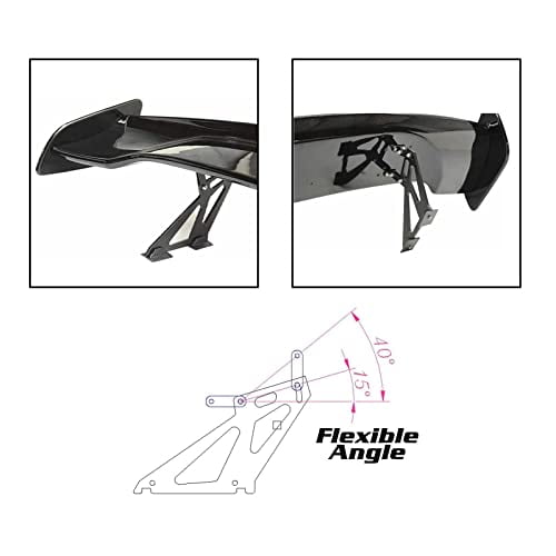 KKoneAuto 47" Universal Spoiler GT Style Adjustable Racing Spoiler ABS ...