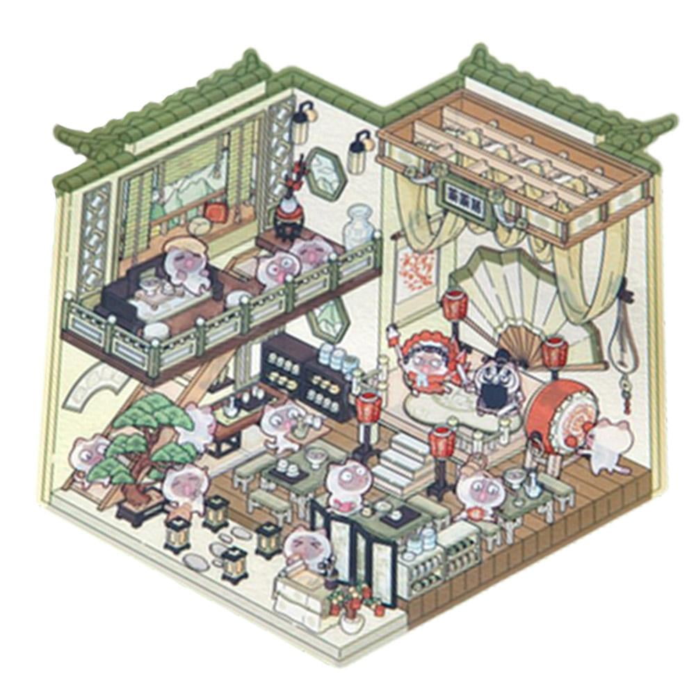 KKwercv DIY 3D House Stickers, DIY 3D Sticker Miniature Scene, DIY ...