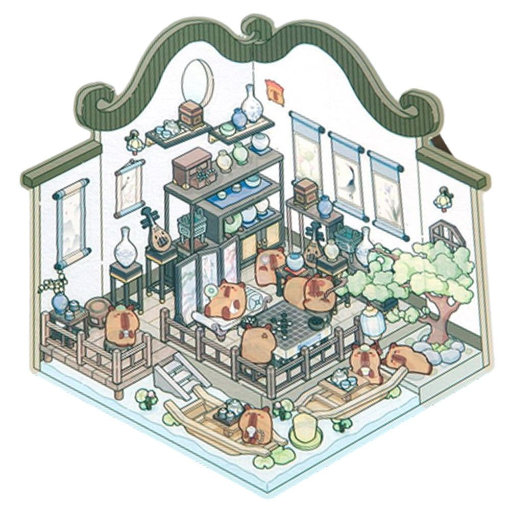 KKwercv DIY 3D House Stickers, DIY 3D Sticker Miniature Scene, DIY ...