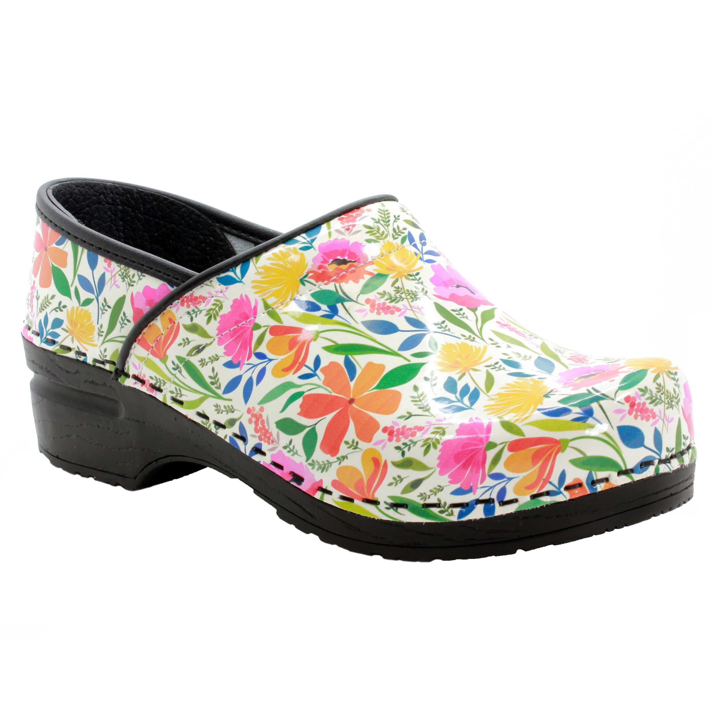 KLÄGN PROFESSIONAL Blomma Printed Leather Clogs - CLOSEOUT - Walmart.com