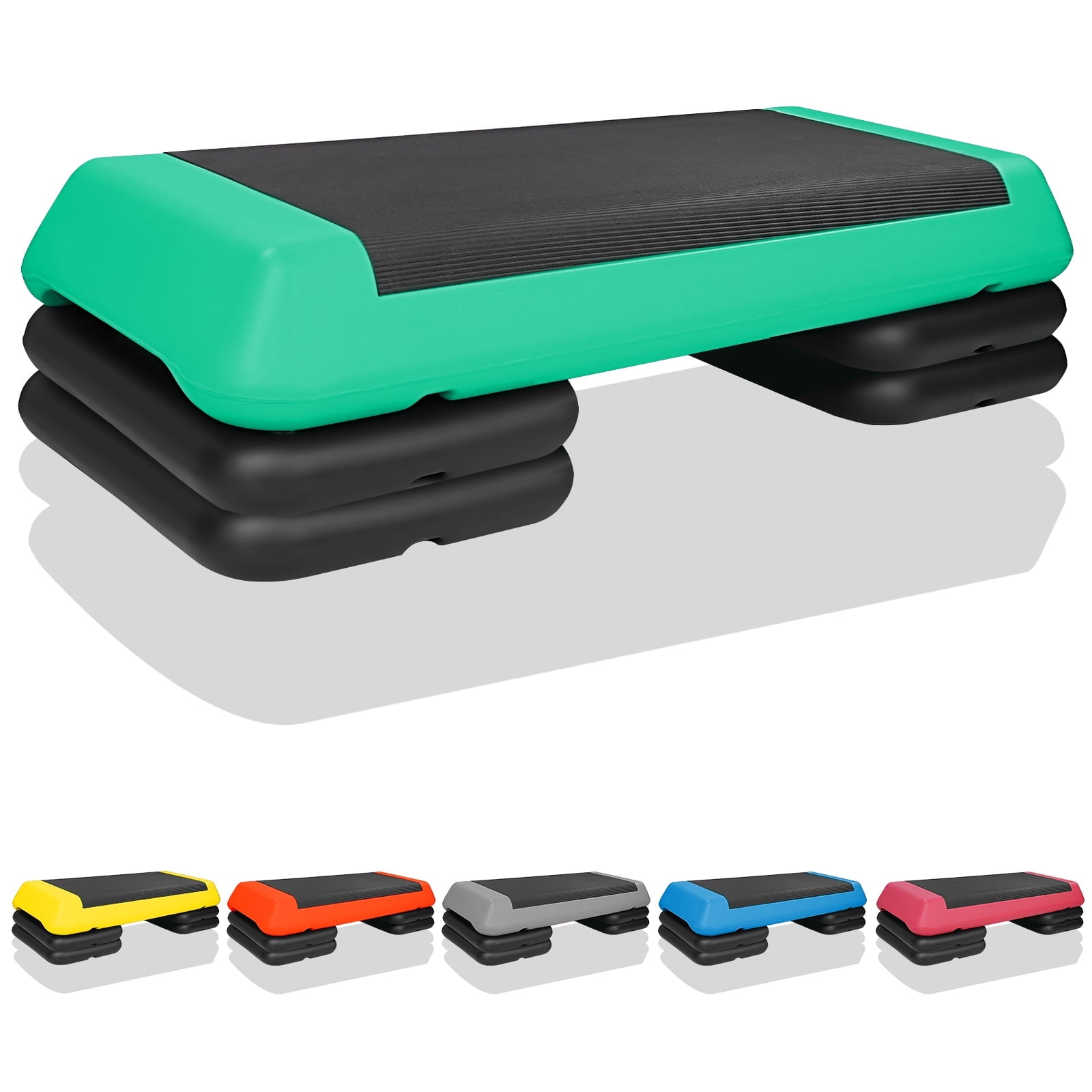 KL KLB Sport Adjustable Aerobic Step Platform W/4 Risers, Non-Slip ...