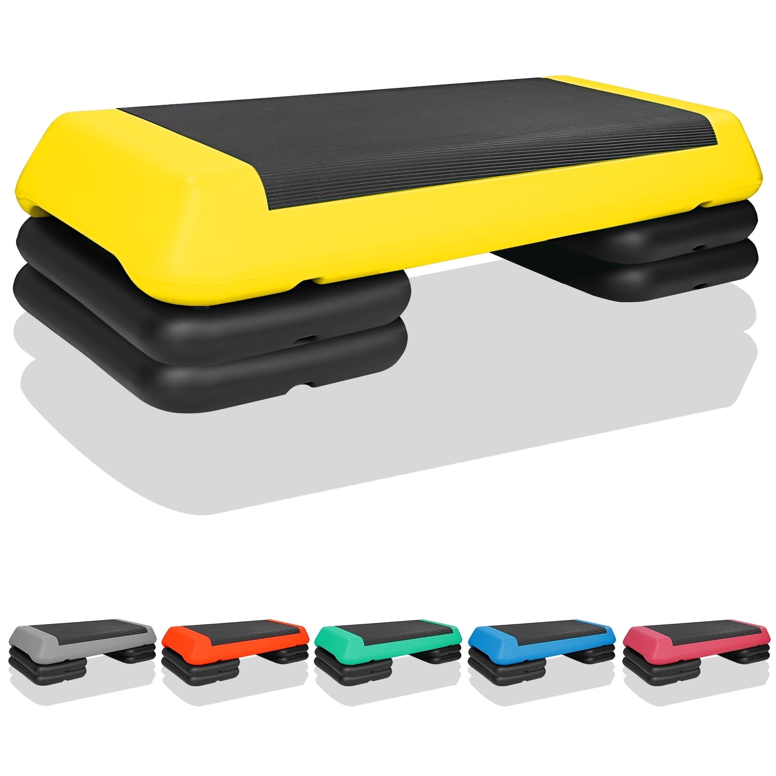 KL KLB Sport Adjustable Step Platform with 4 Risers, Exercise with ...