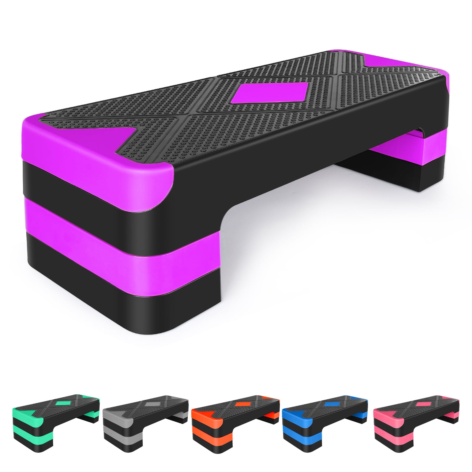 KL KLB Sport Aerobic Step Platform with 4 Risers Adjustable, stair ...
