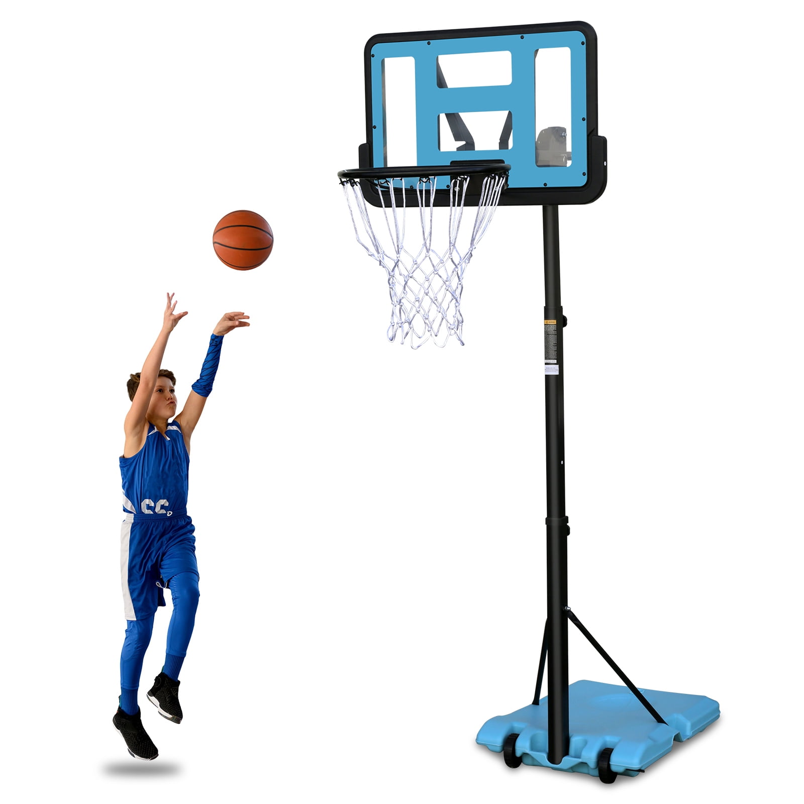 KL KLB Sport Basketball Hoop System Height Adjustable 4.8 to 7.7ft ...