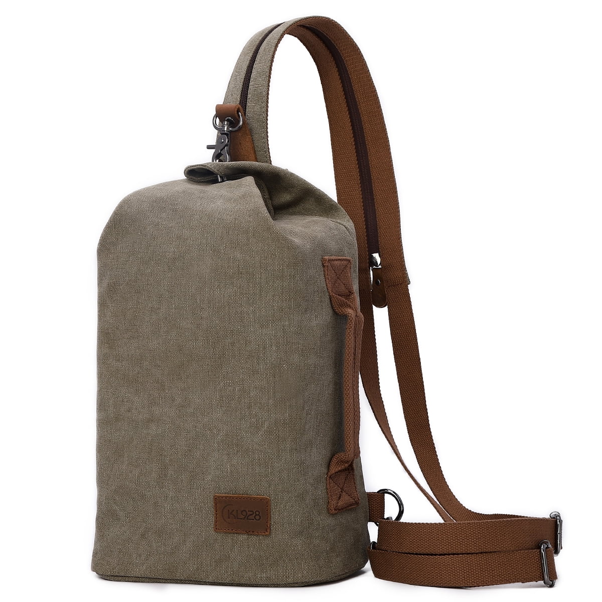 KL928 Canvas Sling Bag Small Crossbody Backpack Shoulder Casual Daypack ...