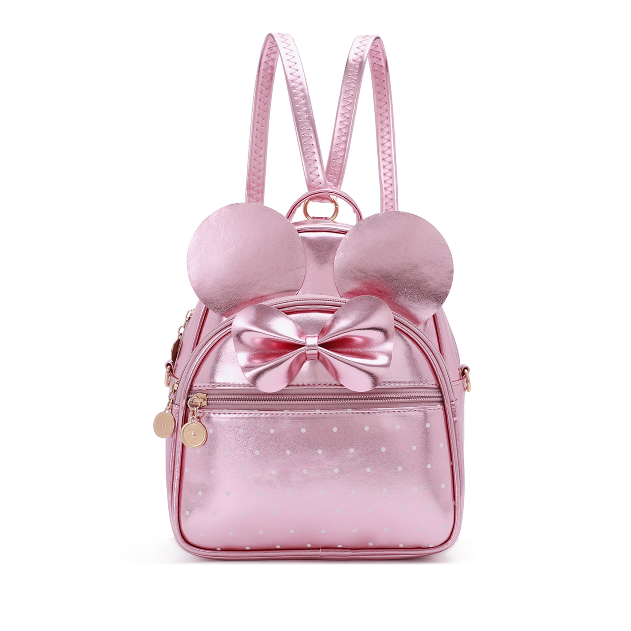 KL928 Girls Bow Knot Polka Dot Cute Mini Backpack Purse Women's Quilted ...