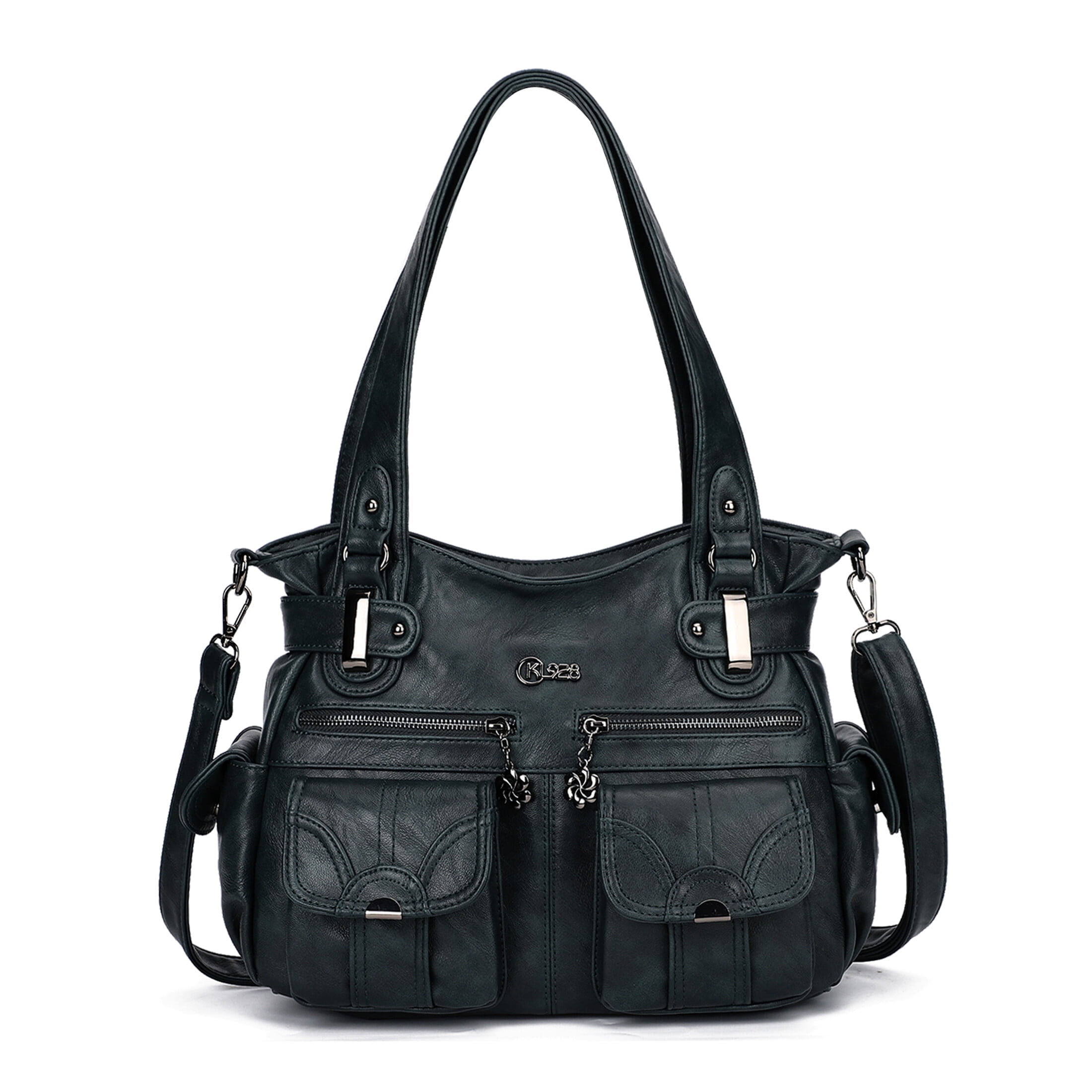 KL928 Women PU Leather Multi-Pocket Handbag, Shoulder Bag, Tote, Fits ...