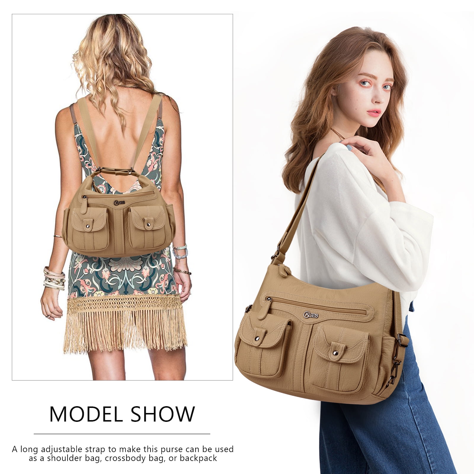 KL928 Women's Large Crossbody Purses Multi Pockets Shoulder Backpack ...