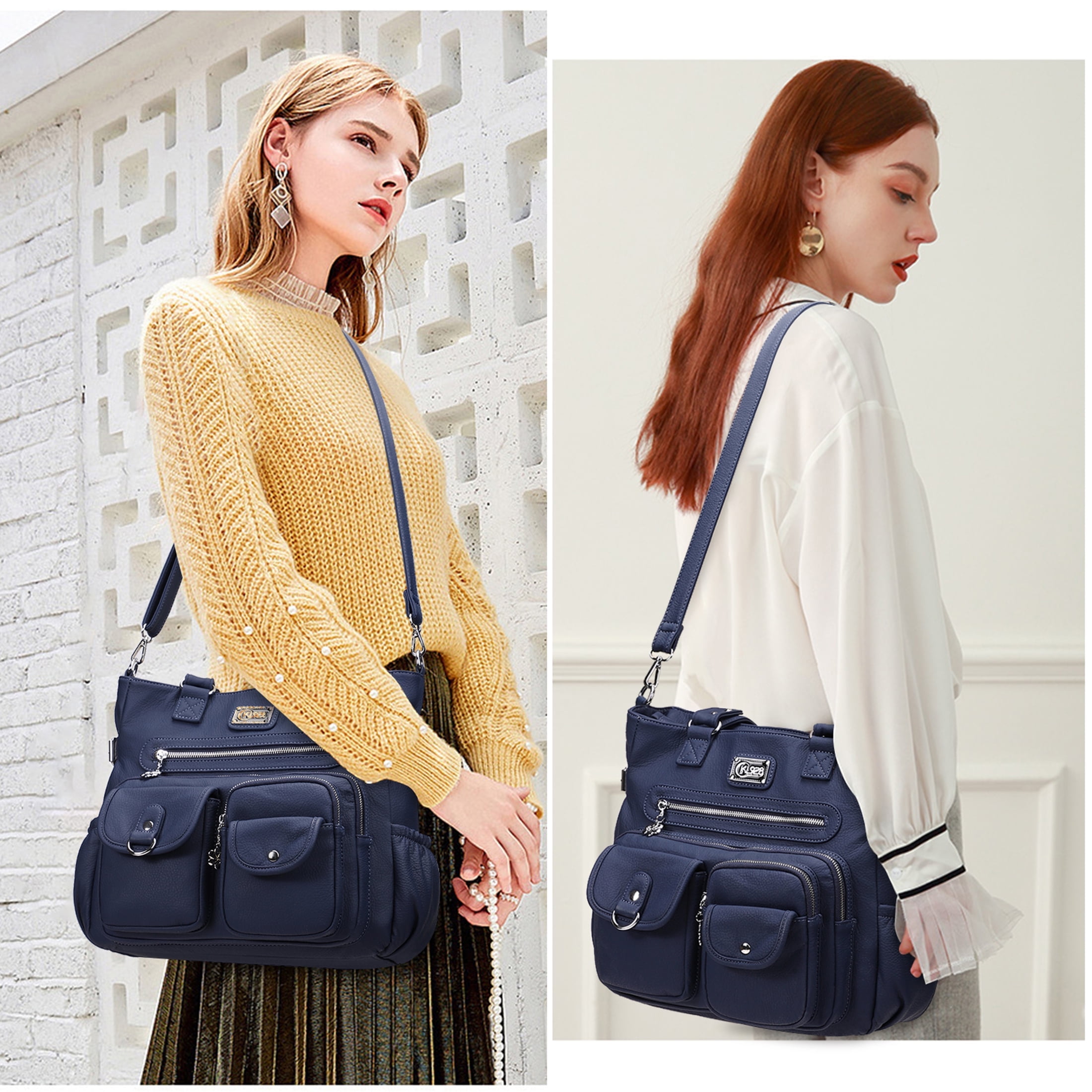 KL928 Women's Leather Handbags Large Crossbody Tote Purses for Travel ...