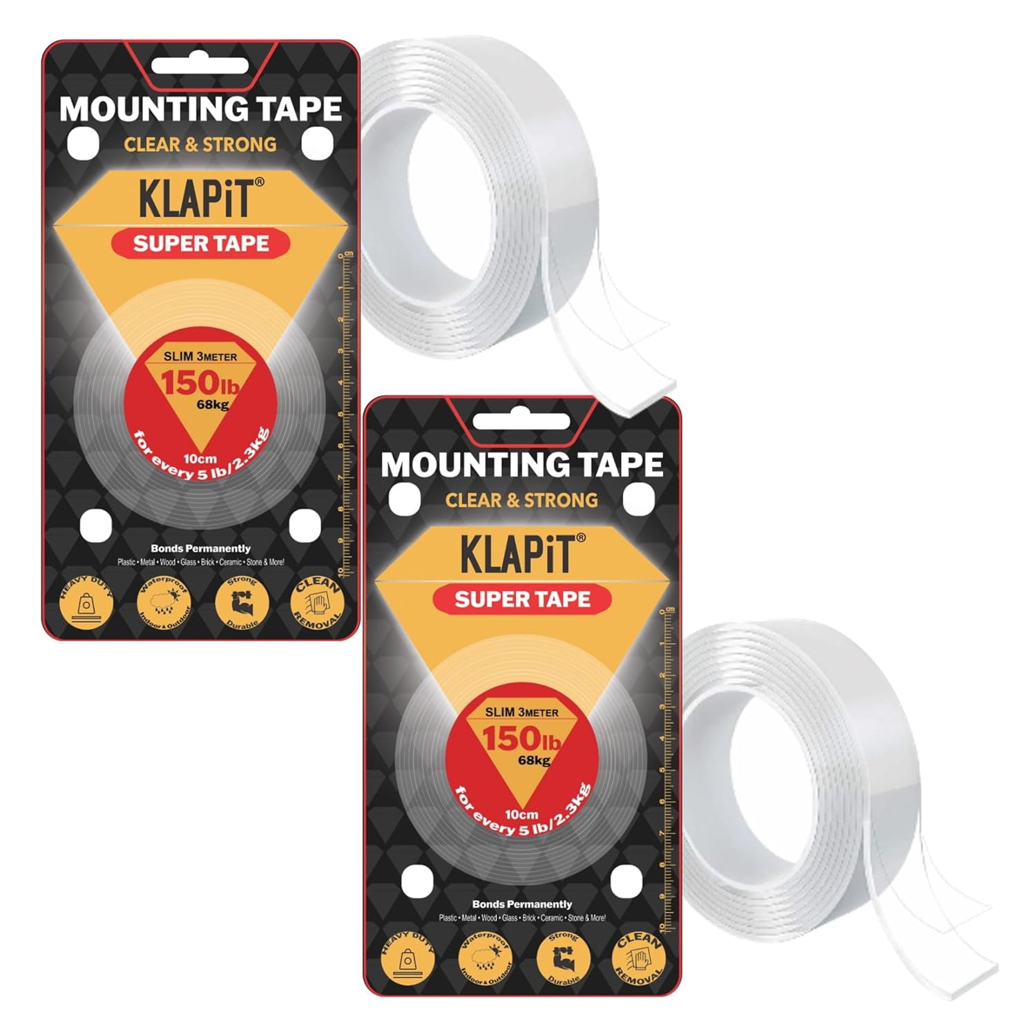 KLAPiT Super Tape Clear Double-Sided Heavy Duty Mounting Tape ...