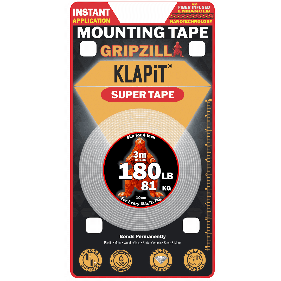 KLAPiT Super Tape GRIPZILLA 118" Heavy Duty Double-Sided Nanotechnology ...