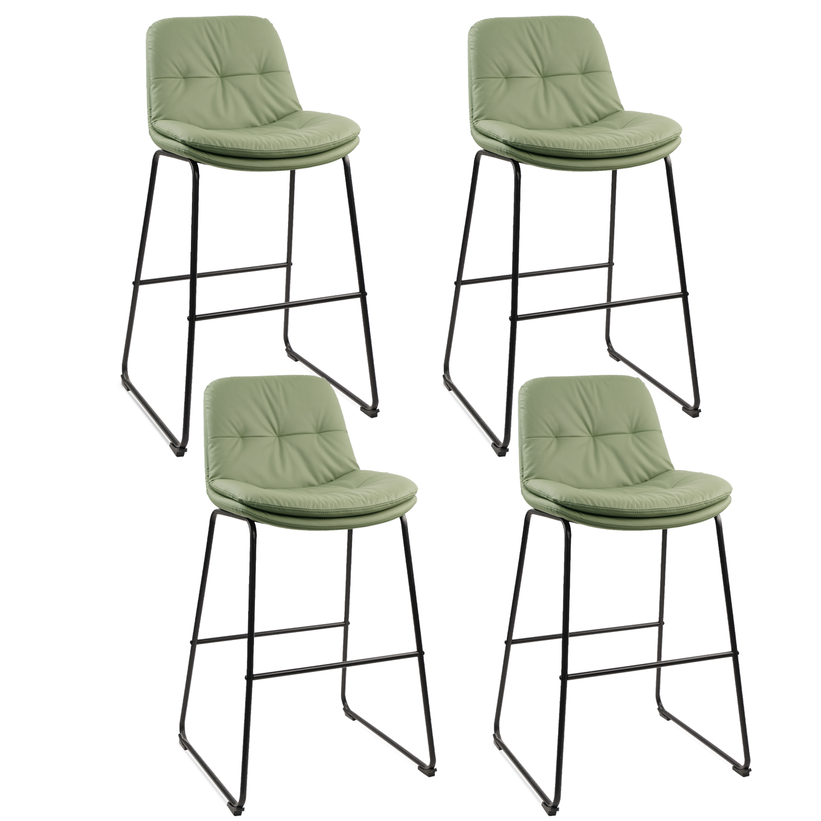 KLASIKA Counter Height Bar Stool PU Leather Upholstered Barstools ...