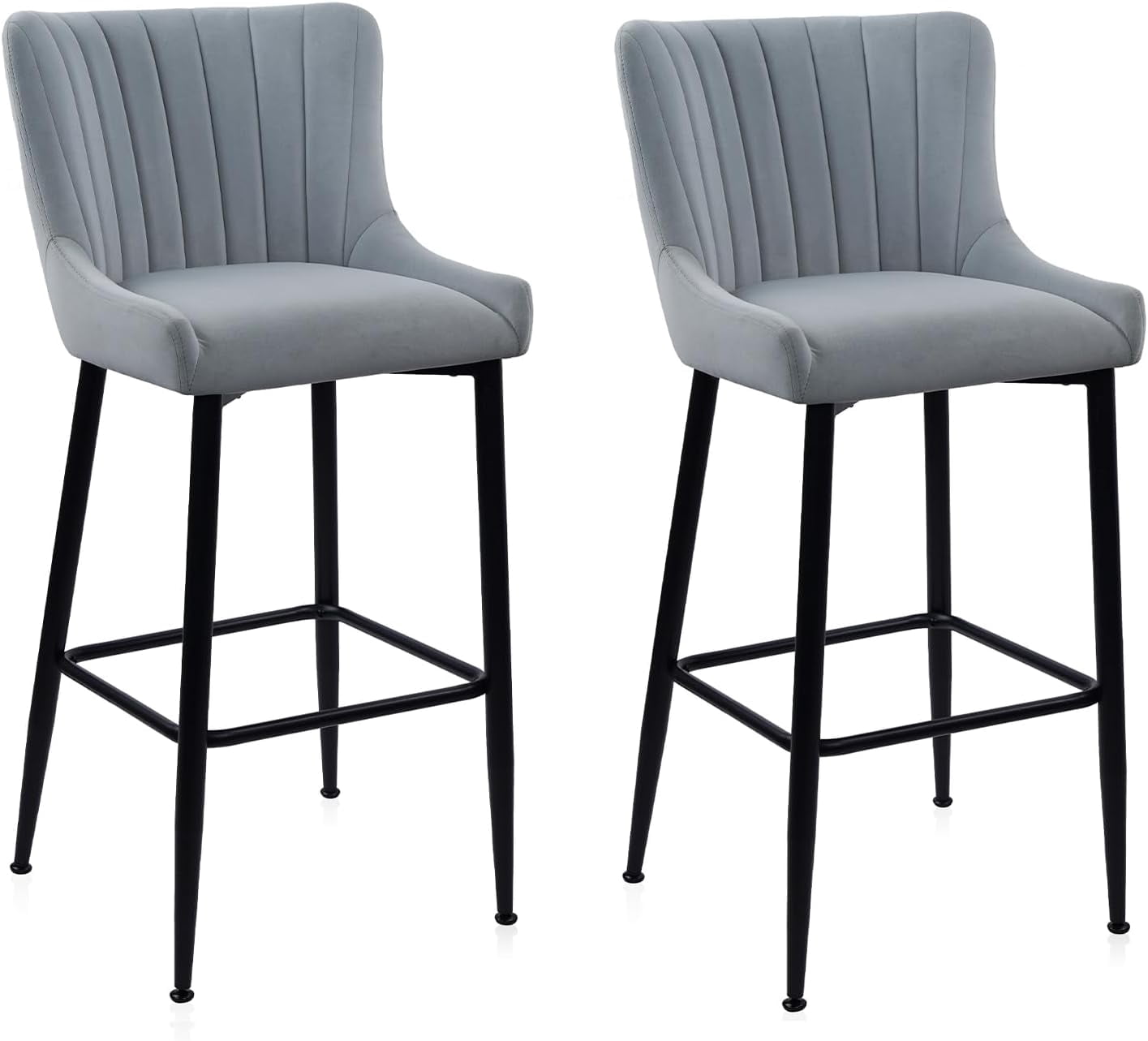 KLASIKA Counter Height Bar Stool Velvet Upholstered Barstools Pattern ...