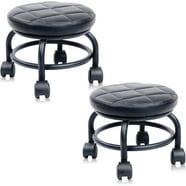 Low Rolling Stool with 360° Wheels, Roller Seat Stool Chair with PU ...